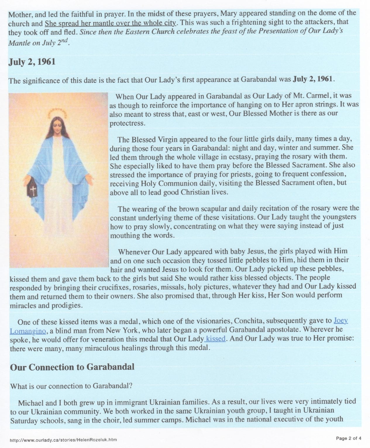 Our Survival Story (Helen Rozeluk) - The Workers of Our Lady - Canada